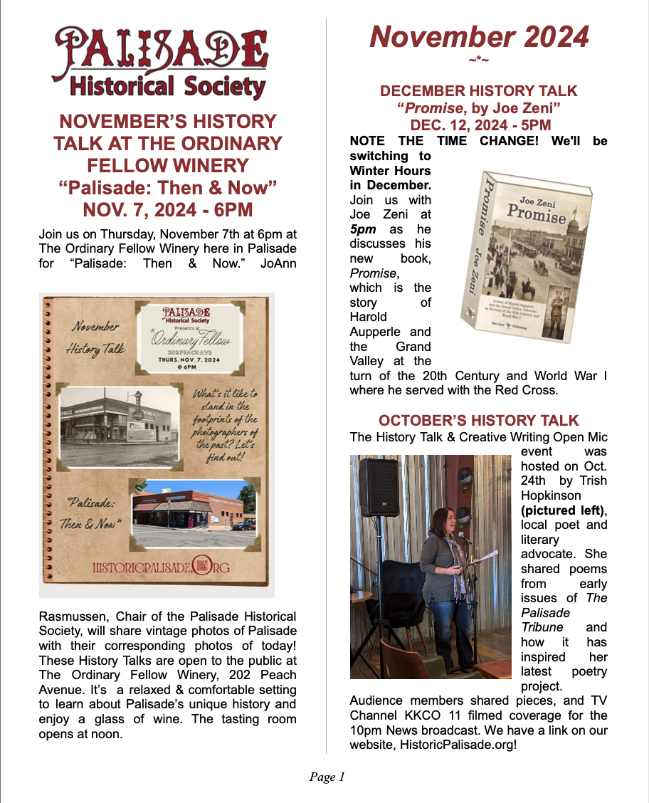 Newsletters | Palisade Historical Society